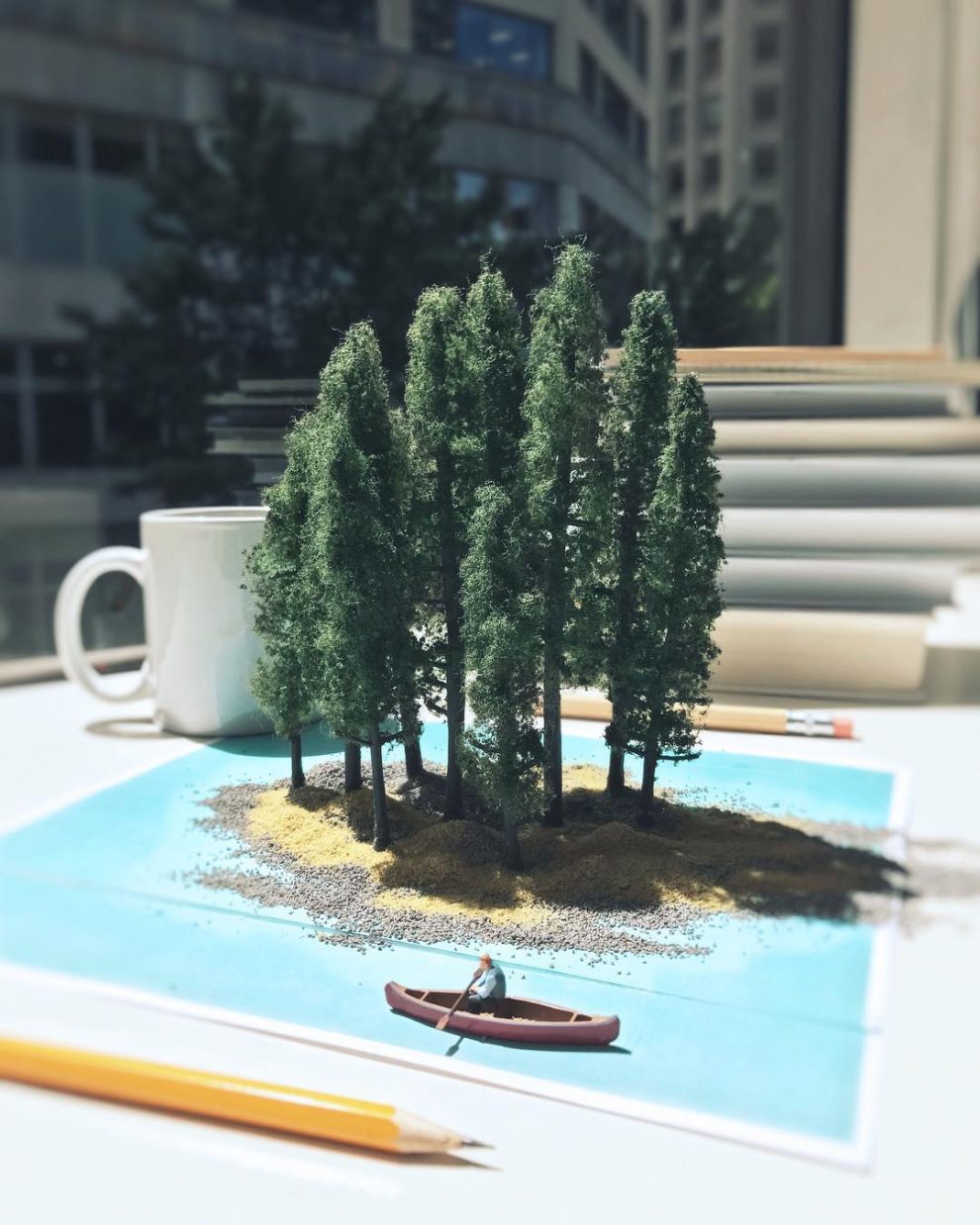 Miniature Scenes Set Amongst Office Supplies By Derrick Lin » Design ...