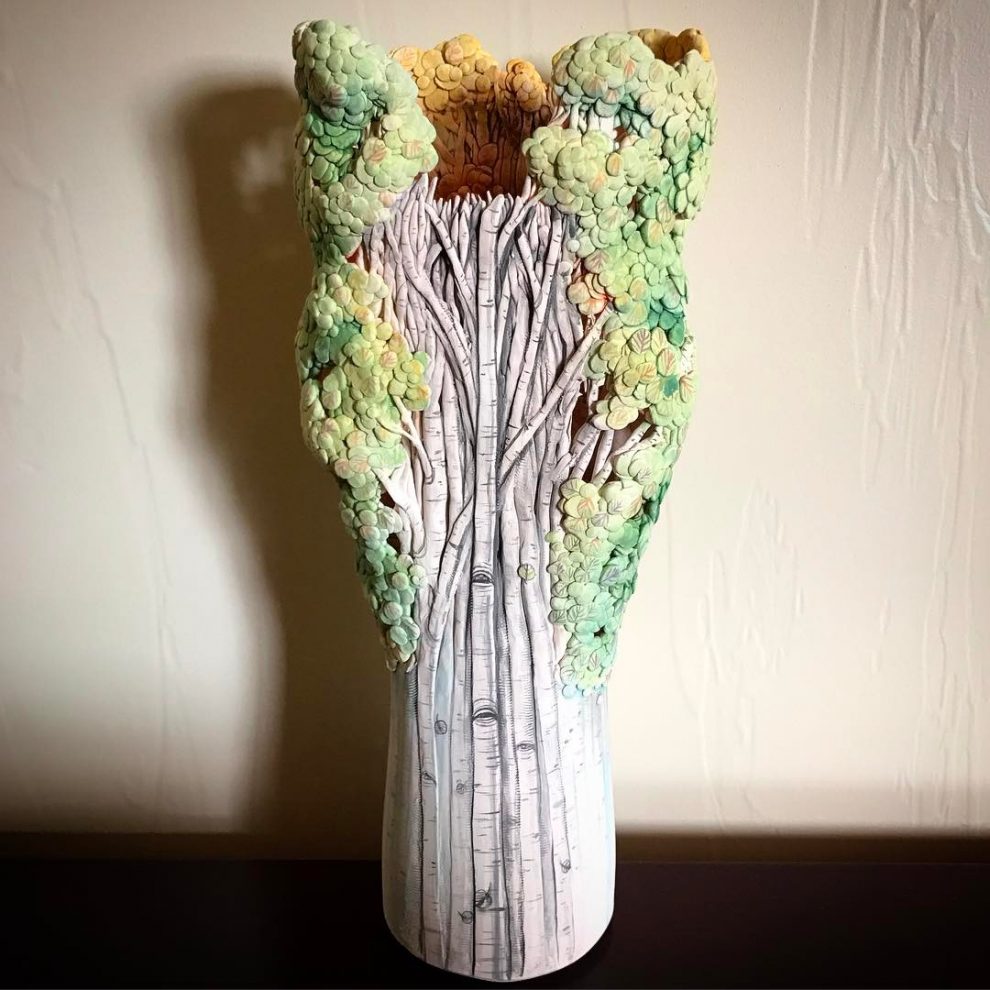 Artist Heesoo Lee Makes Beautiful Aspen Trees Grow On Delicate Ceramic ...