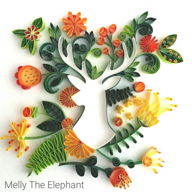 Colorful Paper Quilled Florals Burst From Delicate Line Drawings ...