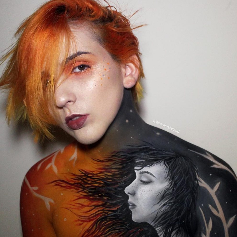 Makeup Artist Creates Incredible Drawings Using Her Own Body As Canvas ...