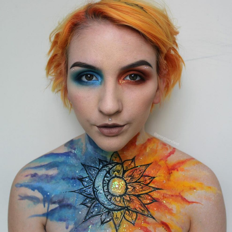 Makeup Artist Creates Incredible Drawings Using Her Own Body As Canvas ...