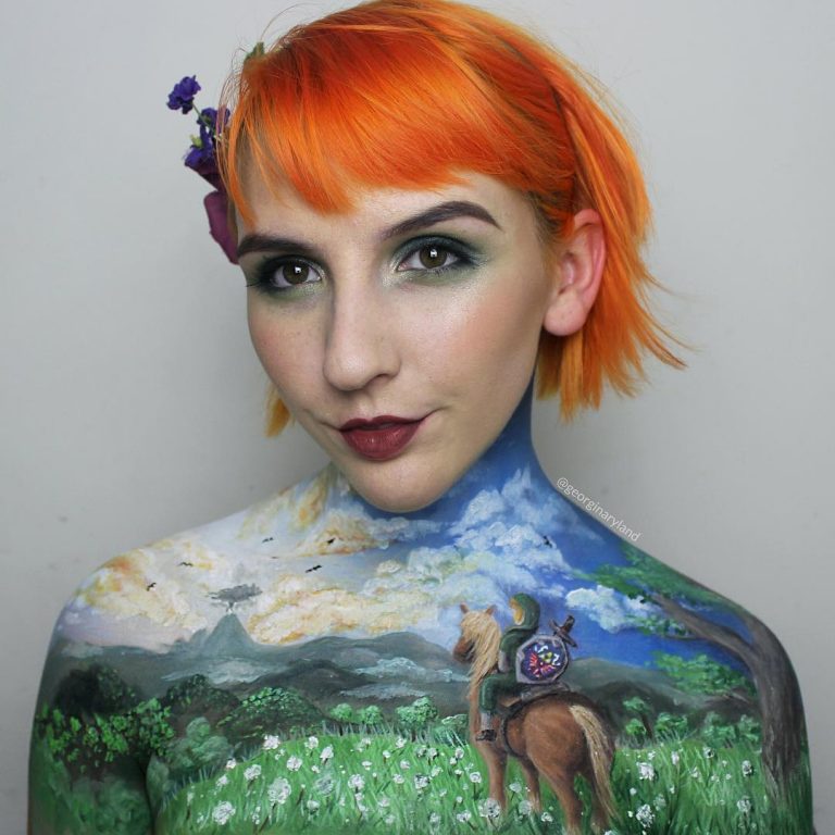 Makeup Artist Creates Incredible Drawings Using Her Own Body As Canvas ...