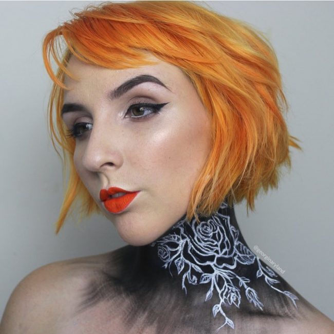 Makeup Artist Creates Incredible Drawings Using Her Own Body As Canvas ...