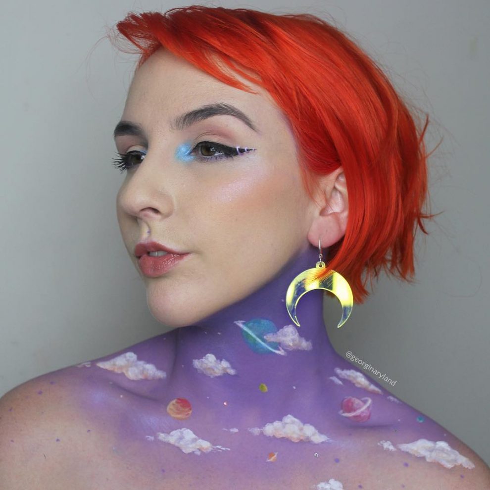 Makeup Artist Creates Incredible Drawings Using Her Own Body As Canvas ...