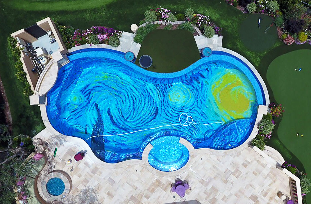 This Is A Private Pool With Van Gogh Starry Night Mosaic » Design You ...