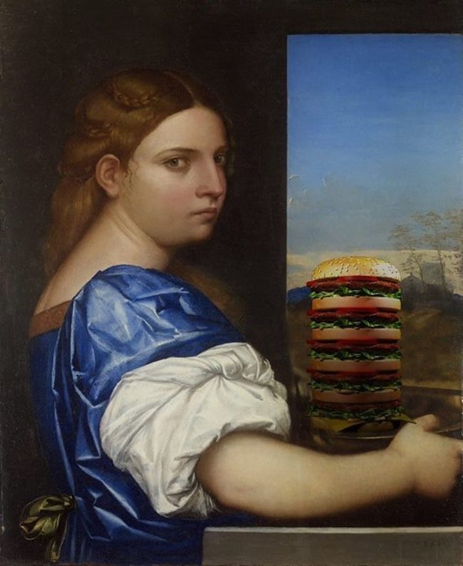 This Artist Offers Piles Of Burgers To The Masterpieces Of Painting ...