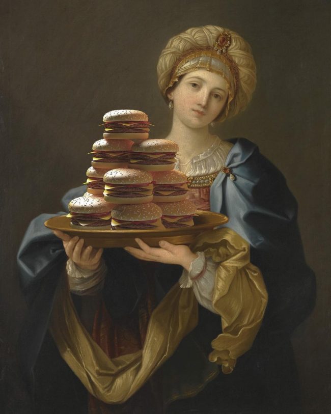 This Artist Offers Piles Of Burgers To The Masterpieces Of Painting ...