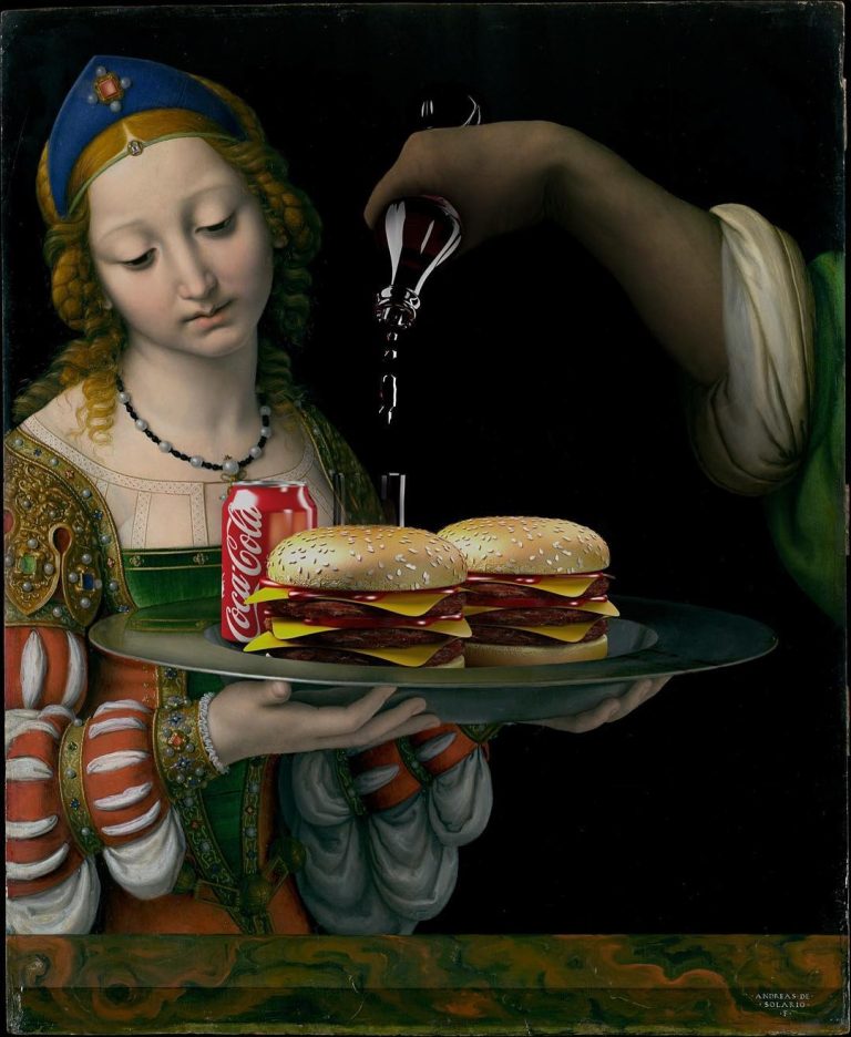 This Artist Offers Piles Of Burgers To The Masterpieces Of Painting ...