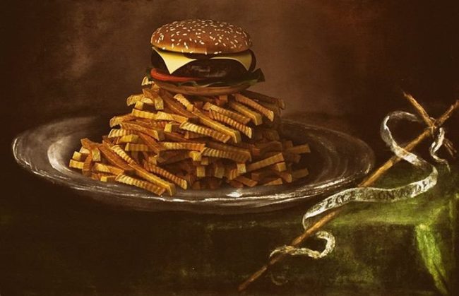 This Artist Offers Piles Of Burgers To The Masterpieces Of Painting ...