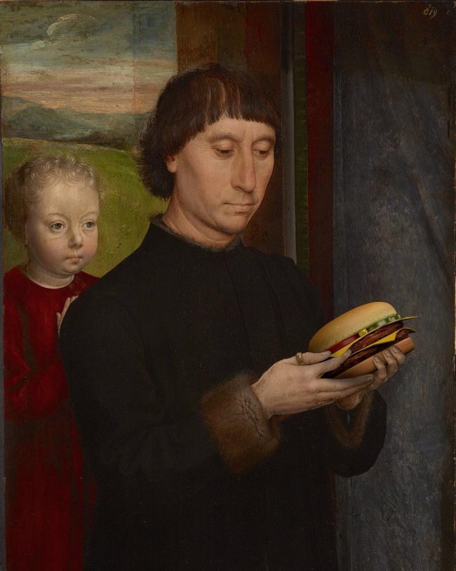 This Artist Offers Piles Of Burgers To The Masterpieces Of Painting ...