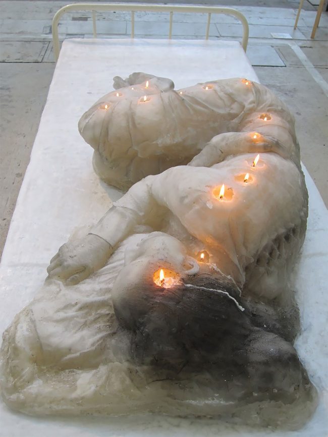 Wax Sculpture Of Sleeping Woman Doubles As Candle » Design You Trust ...