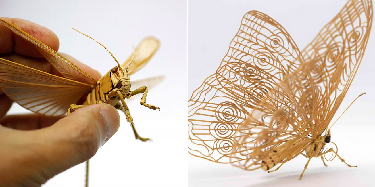 Expertly Crafted Bamboo Insects By Noriyuki Saitoh Appear Poised To ...
