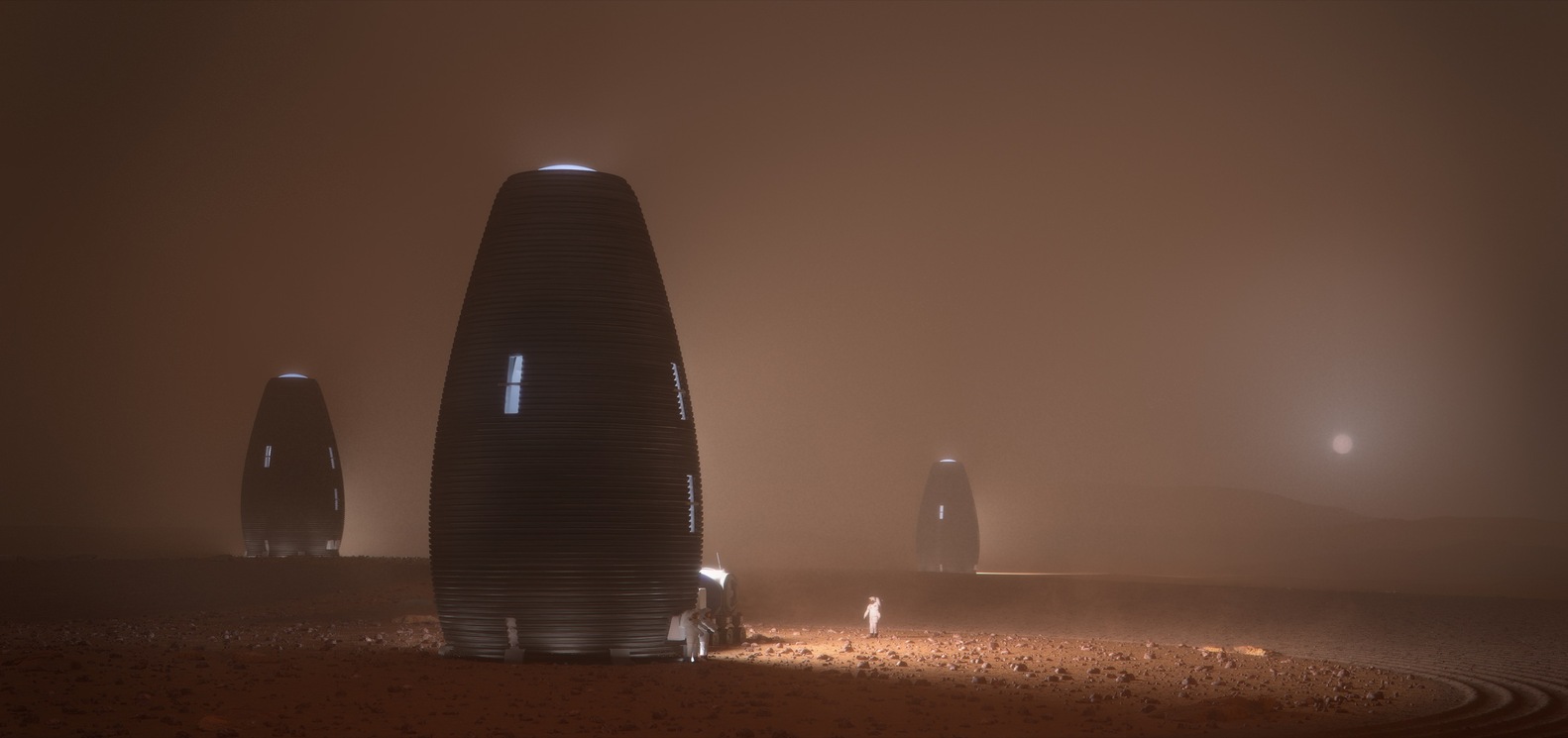 3D Printed Cylinders Tower Over Mars Surface In Latest Design For ...