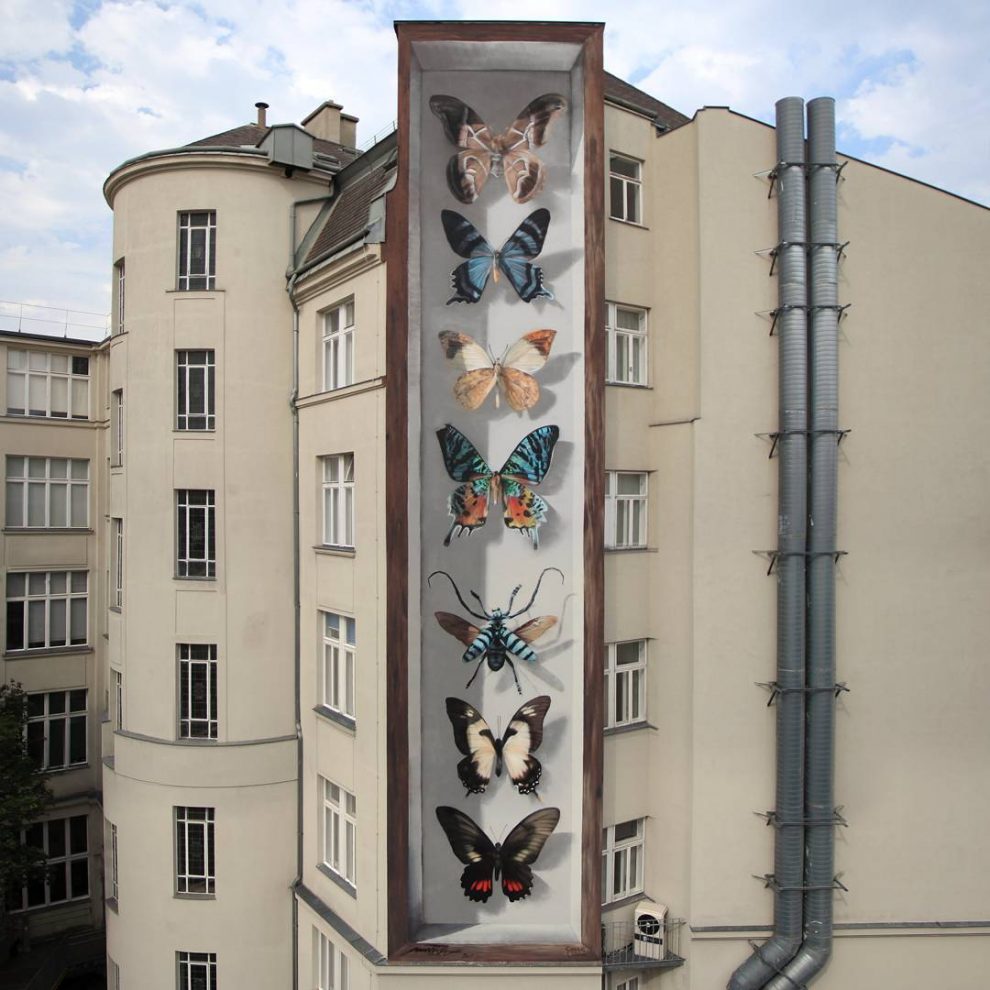 Street Artist Mantra Creates Beautiful Mural Series Of Butterfly ...