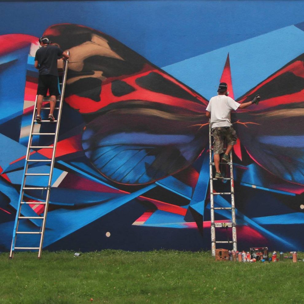Street Artist Mantra Creates Beautiful Mural Series Of Butterfly ...