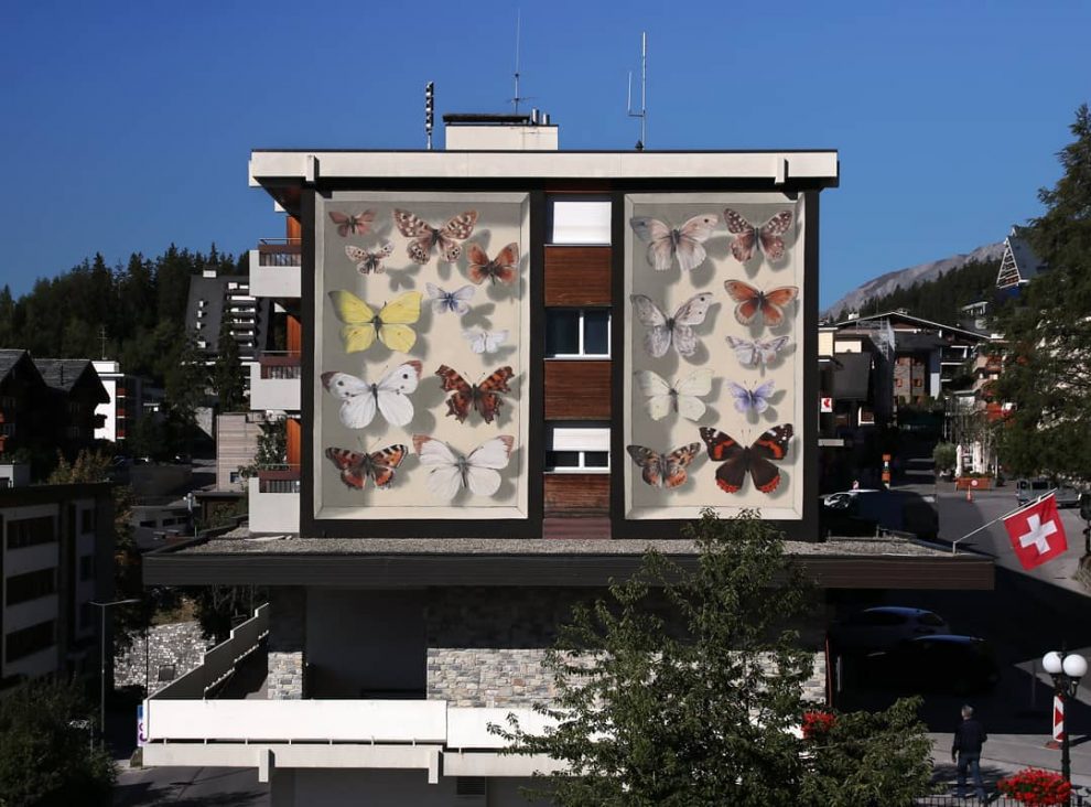 Street Artist Mantra Creates Beautiful Mural Series Of Butterfly ...