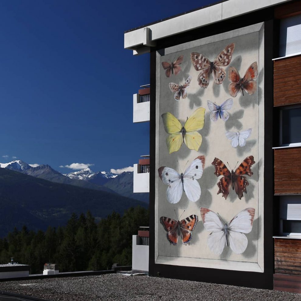 Street Artist Mantra Creates Beautiful Mural Series Of Butterfly ...