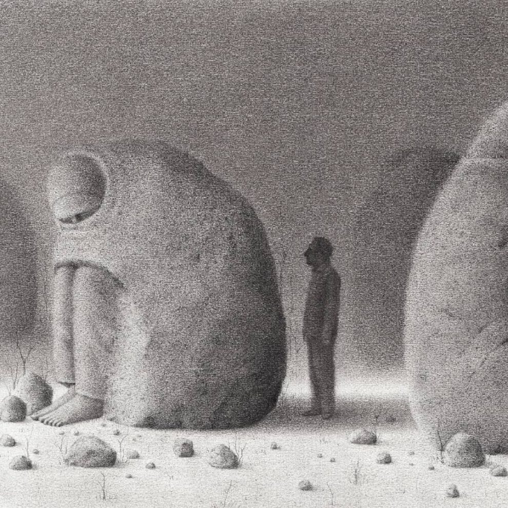 Night Imagined As A Human-like Figure In New Black And White ...