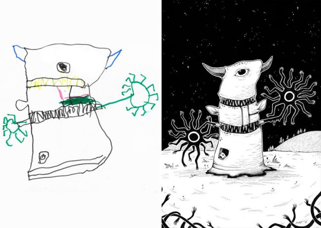 What Happens When Professional Artists Recreate Kids’ Monster Doodles ...