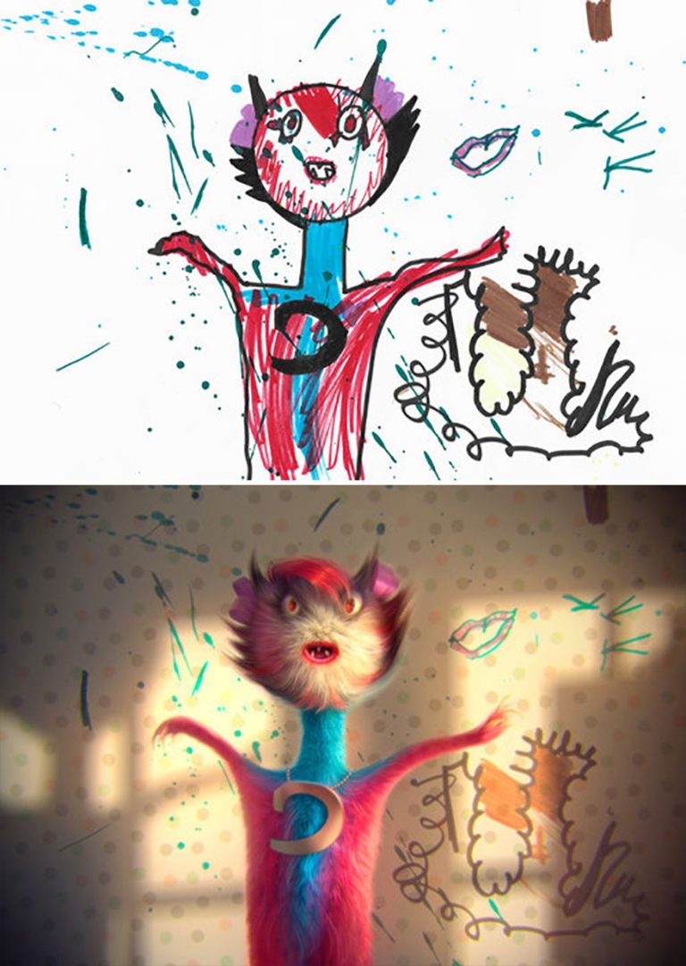 What Happens When Professional Artists Recreate Kids’ Monster Doodles ...
