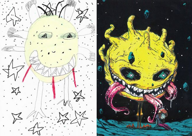 What Happens When Professional Artists Recreate Kids’ Monster Doodles ...