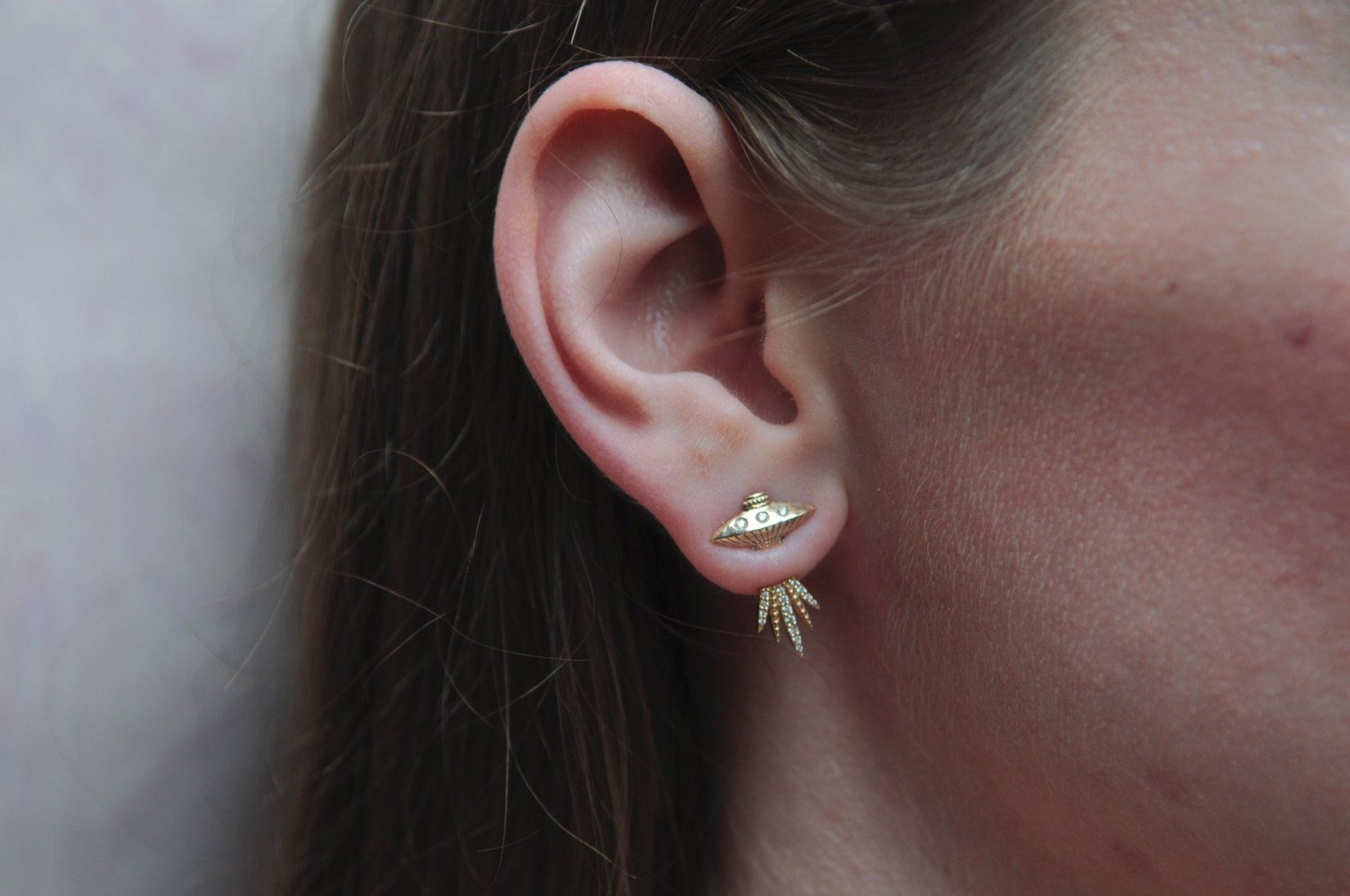 This Cute, But Expensive UFO Alien Abduction Earring » Design You Trust ...