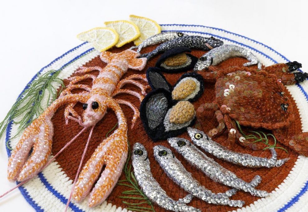 Knitwear Artist Kate Jenkins Crochets Sea Food So Well You Can Almost ...