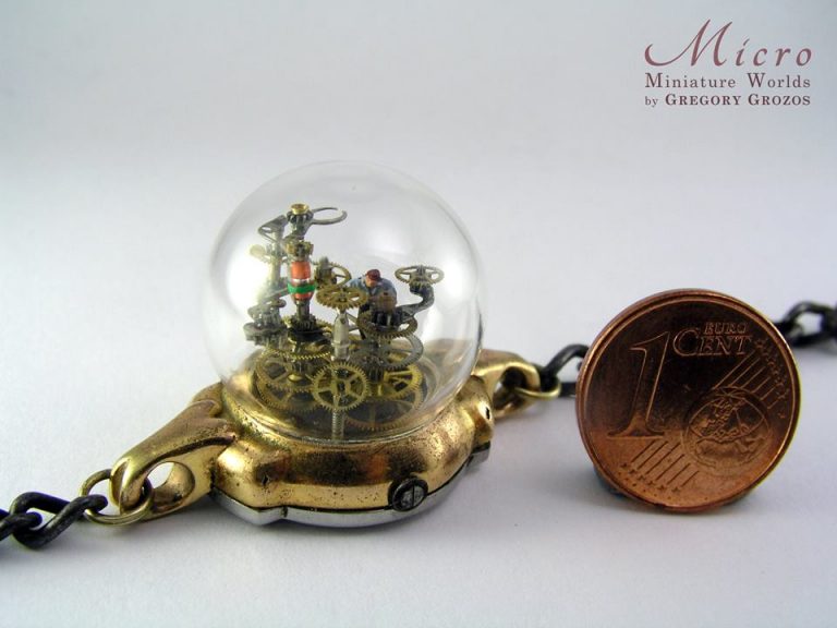 This Artist Turns Old Pocket Watches Into Miniature Steampunk Worlds ...