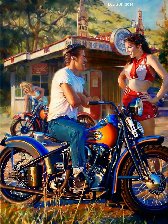 “Fuel For The Soul”: Outstanding Nostalgic Motorcycle Paintings Of ...