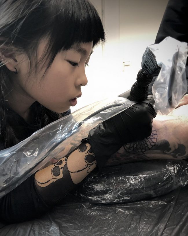 10-Year-Old Girl Follows In Dad’s Footsteps To Become Tattoo Artist ...
