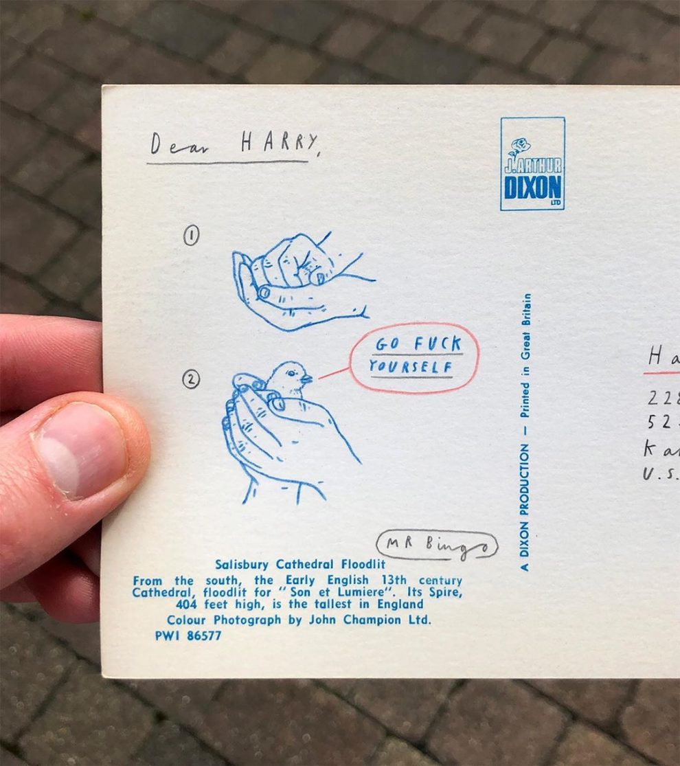 This Artist Sends Elaborate Abusive Postcards To Anyone Who Tweet Him ...