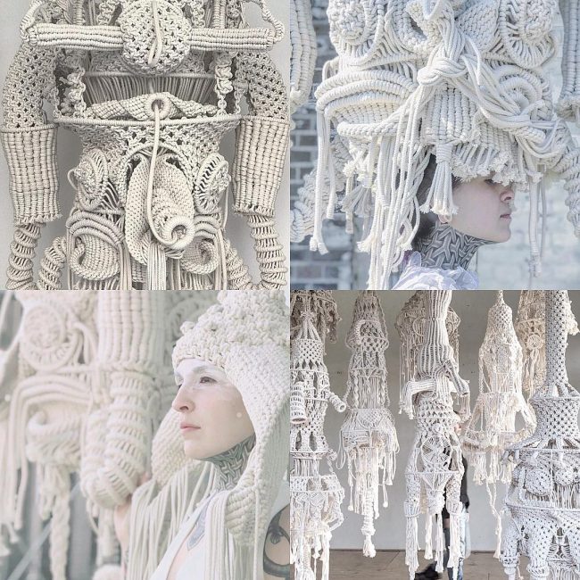 Wearable Macramé Sculptures By Sandra De Groot Serve As Soft Headpieces ...