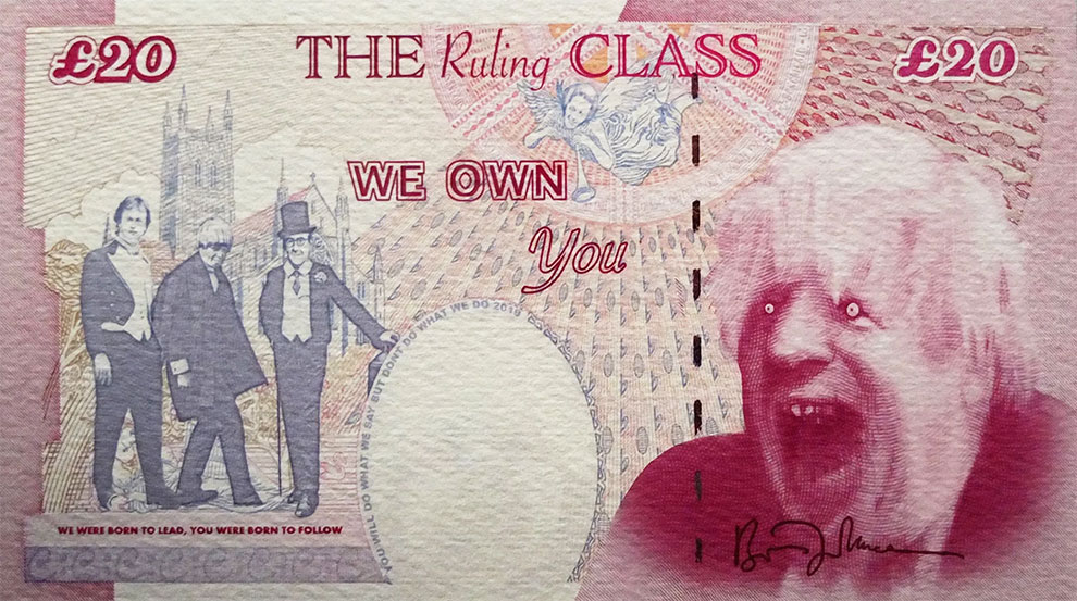 Defaced Banknotes Depict The Four Horsemen Of The British Political ...
