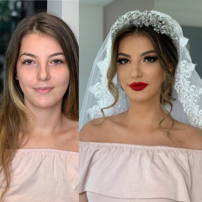 35 Brides Before And After Their Wedding Makeup That You’ll Barely ...