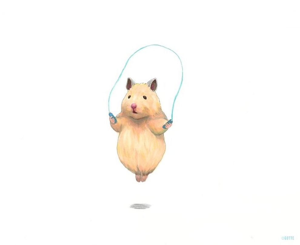 Japanese Artist Paints Adorable Watercolours Of Pet Hamster Doing Human ...