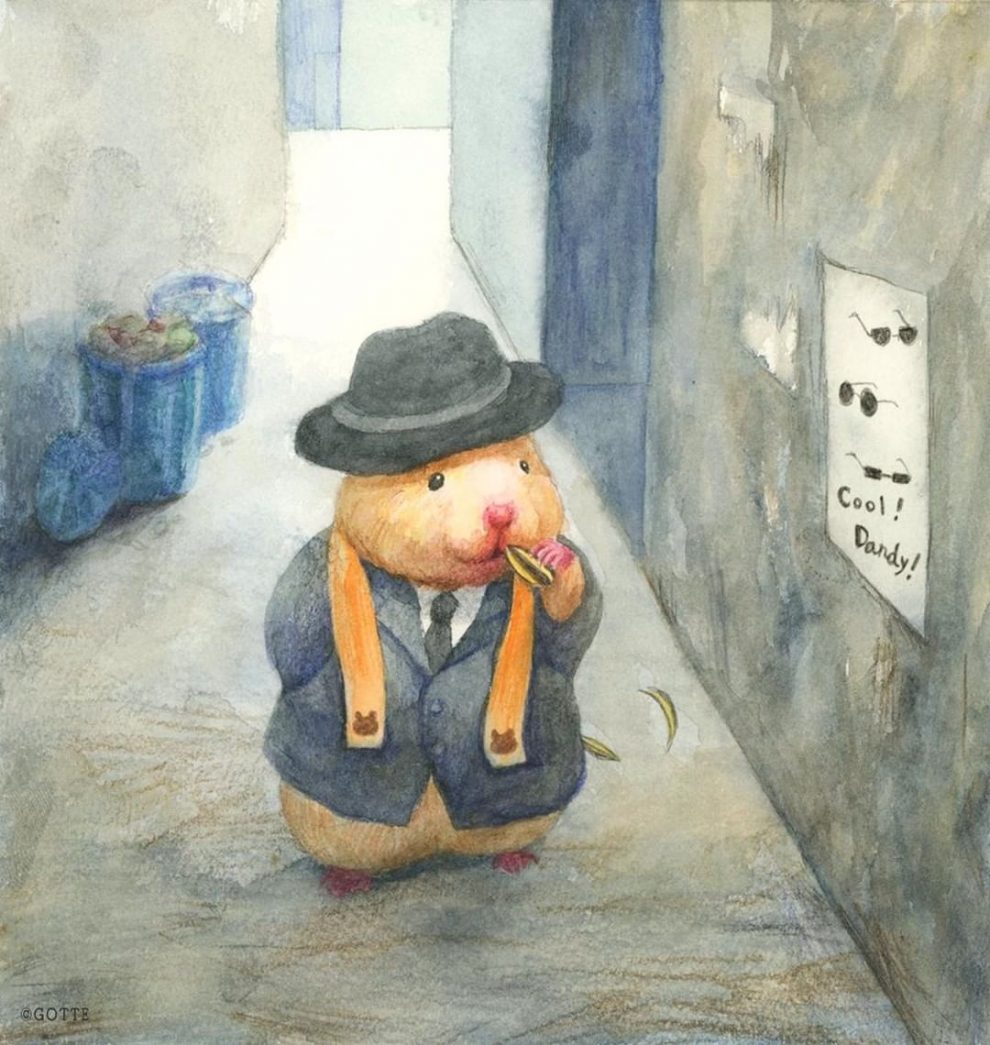 Japanese Artist Paints Adorable Watercolours Of Pet Hamster Doing Human ...
