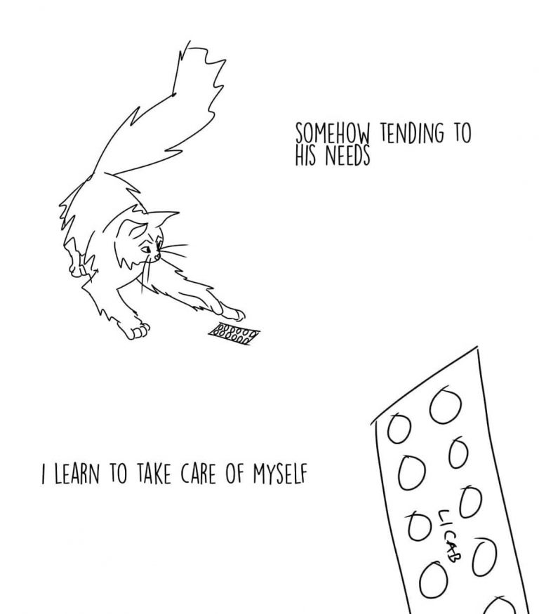 Artist Illustrates How His Adopted Cat Helped Him Cope With Depression ...