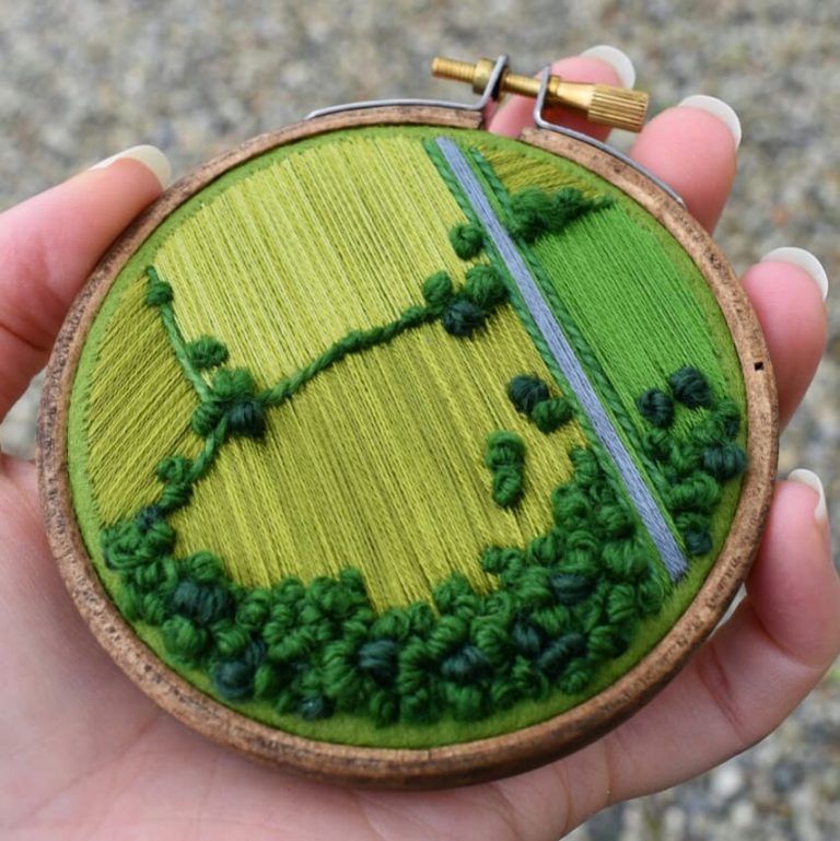 Artist Makes Stunning Aerial Embroidery That Showcases The Hidden ...