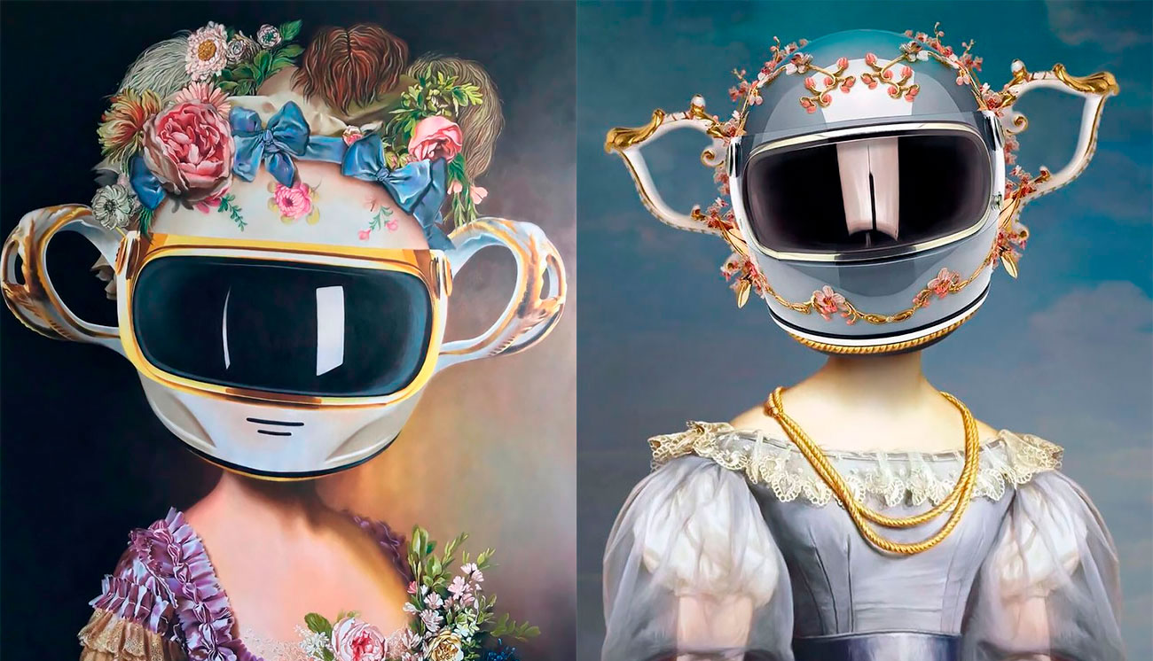 Baroque Model Portraits Wearing A Helmet: Superb Paintings By Lúcio ...