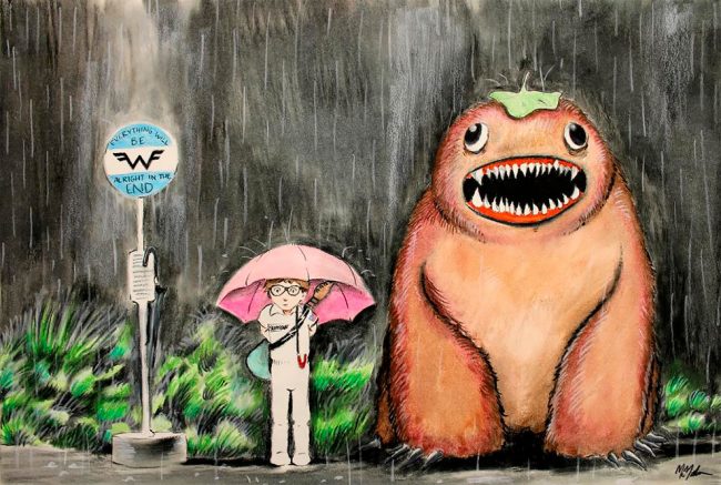 This Artist Adds Monsters To Thrift Shop Paintings, And It’s Hilarious ...