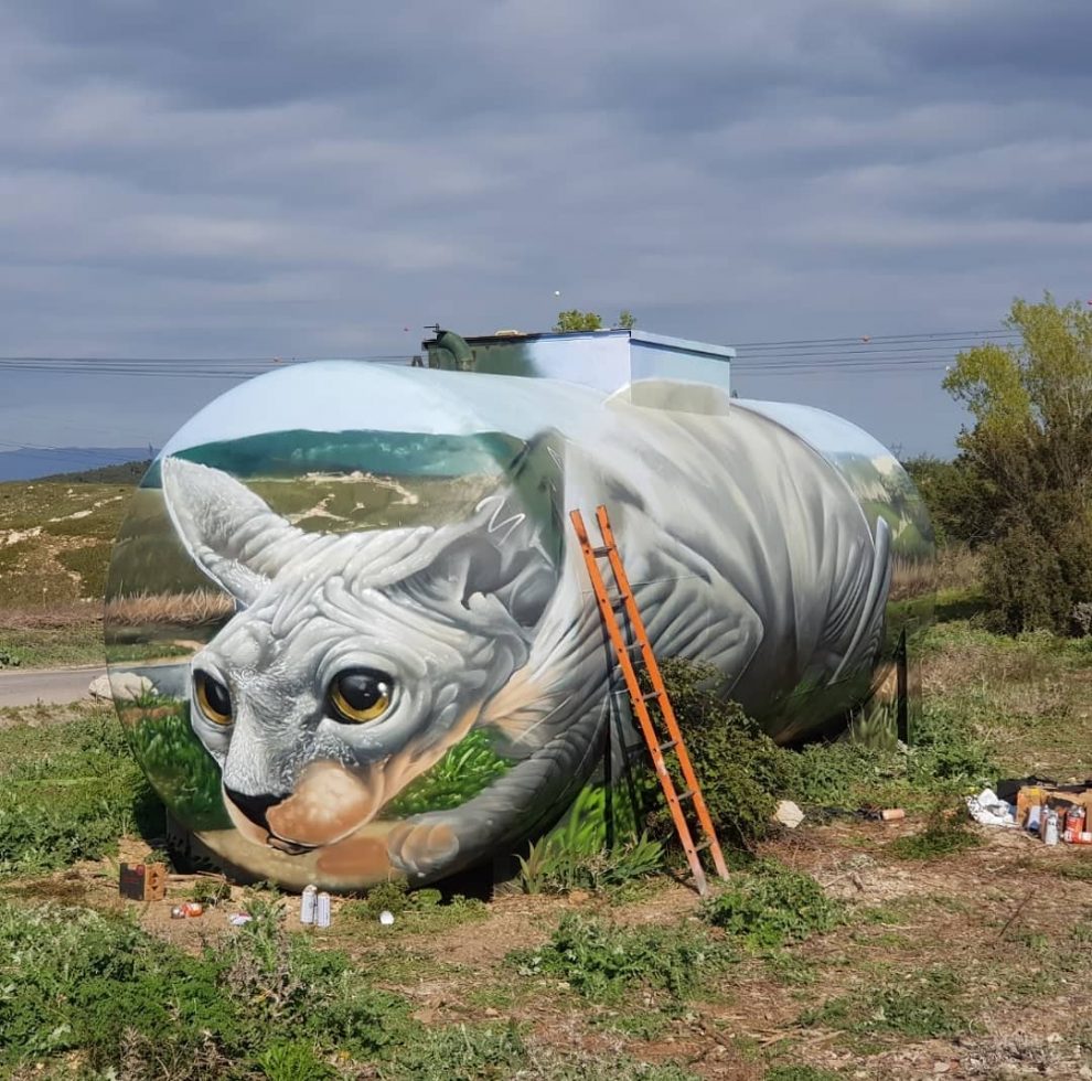 French Artist Turns A Gas Tank Into A Giant 3D Sphynx Cat » Design You ...