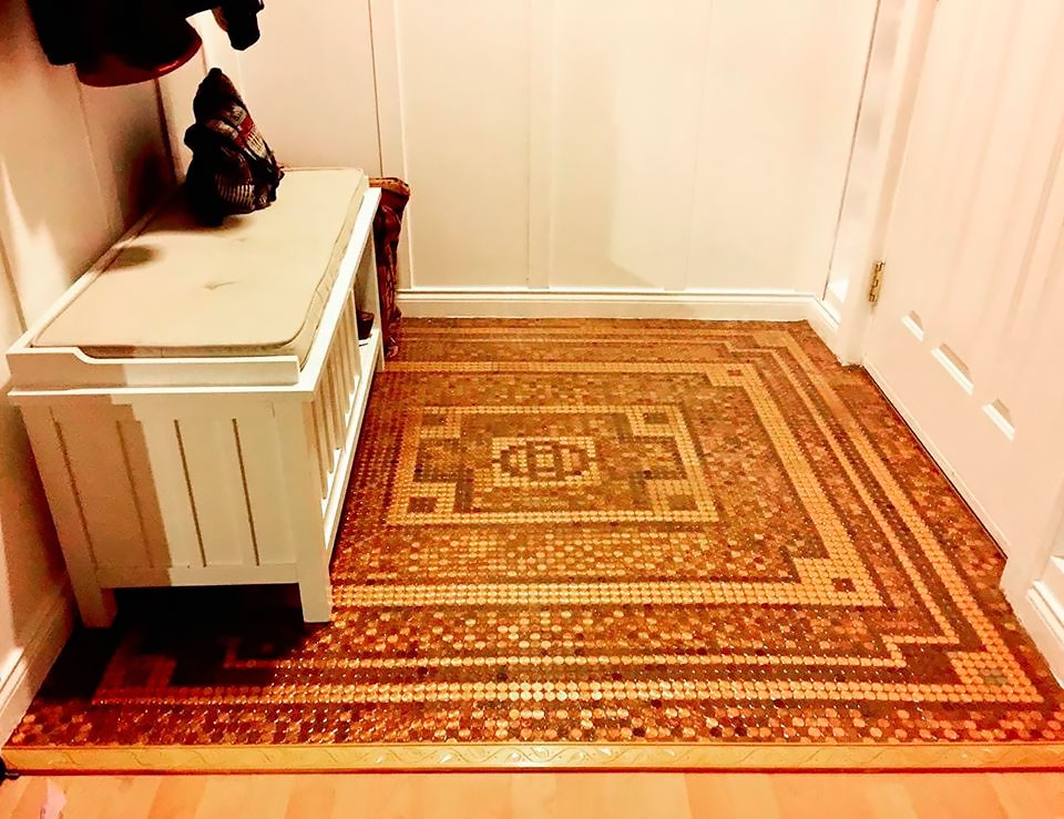 Artist Creates This Stunning Mosaic Floor Out Of 7,500 Pennies » Design ...