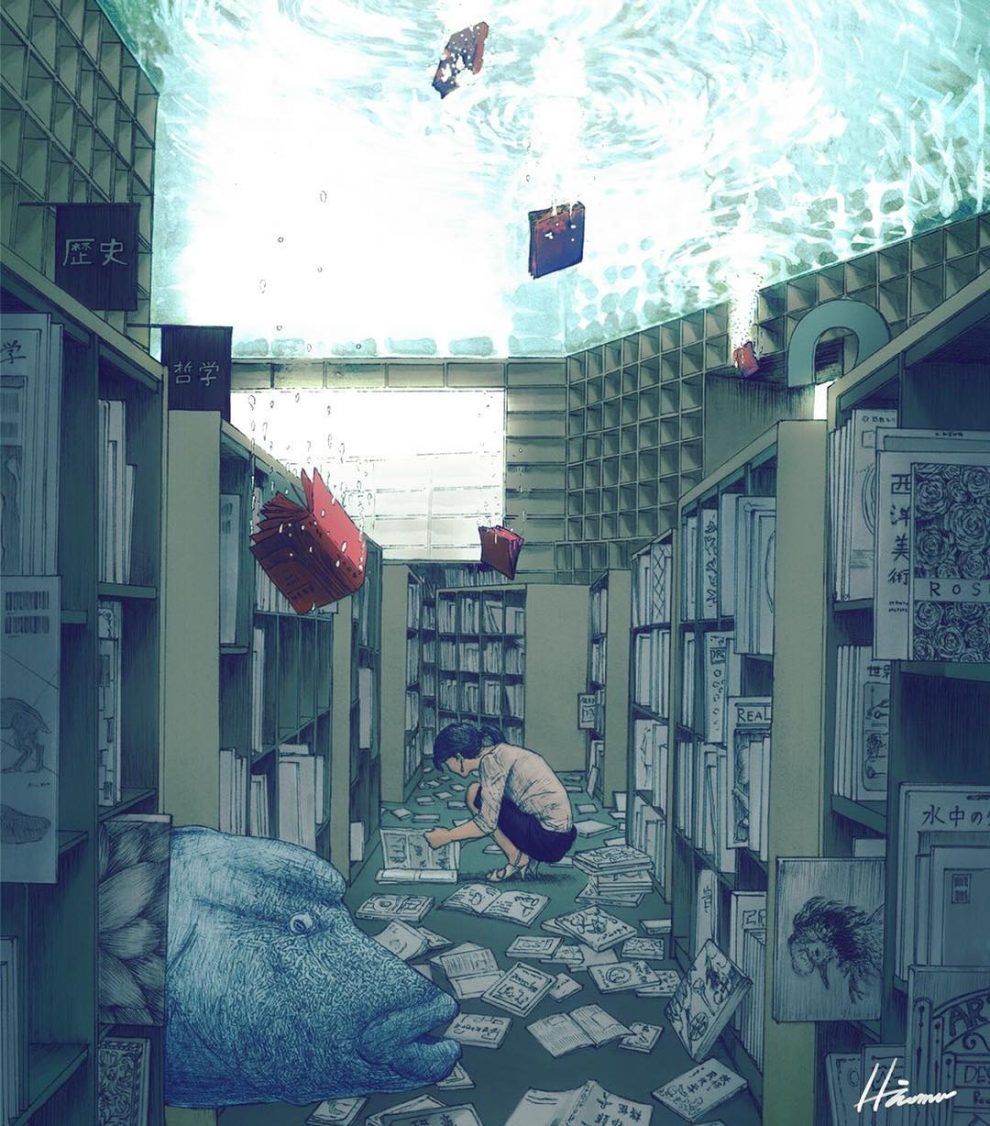 Japanese Artist’s Striking Illustrations Show Tokyo Overrun By Whales ...