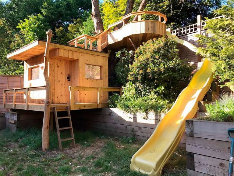 Dad Builds Incredible Tree House In His Garden For Kids For Just $150 ...