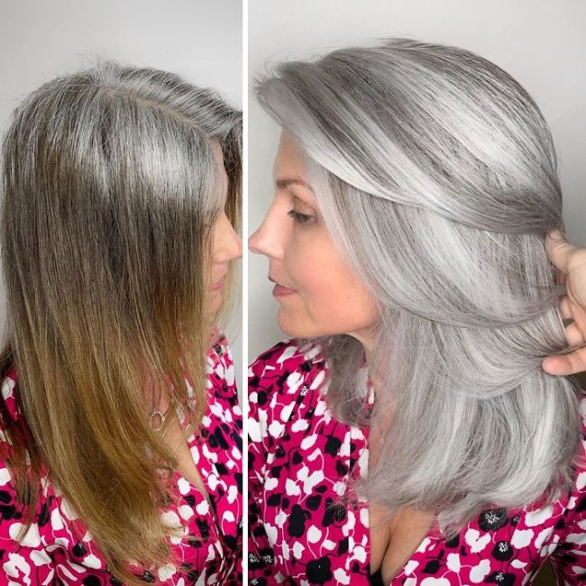 Hairdresser Encourages Women To Embrace Their Grey Hair Instead Of ...