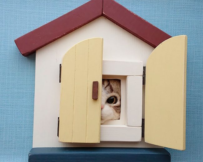 Felt Artist Packs Adorably Realistic Cat Heads Into Furry “Cat Frame ...
