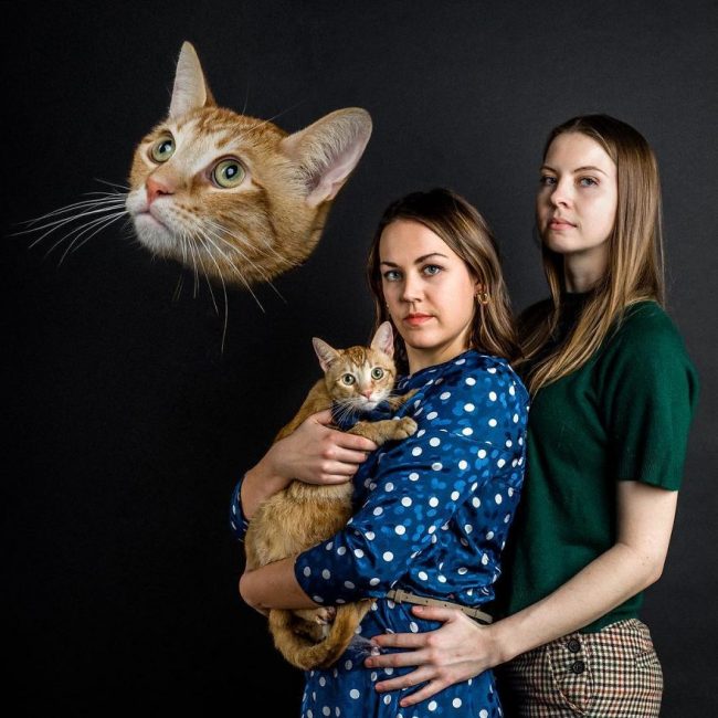 ‘80s Style Double Exposure Portraits Of Pets With Their Owners By ...