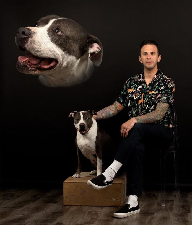 ‘80s Style Double Exposure Portraits Of Pets With Their Owners By ...