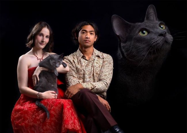 ‘80s Style Double Exposure Portraits Of Pets With Their Owners By ...
