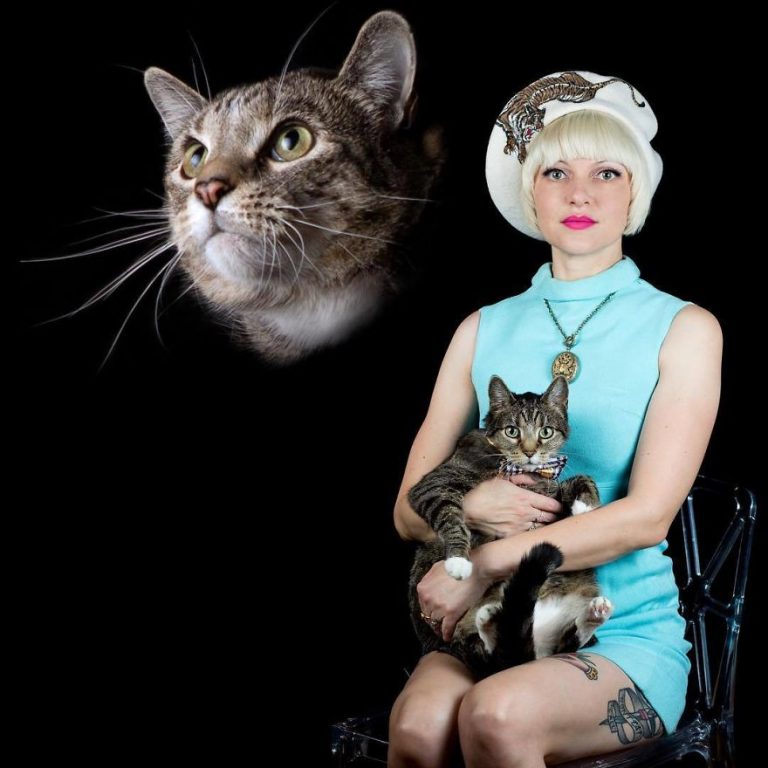 ‘80s Style Double Exposure Portraits Of Pets With Their Owners By ...